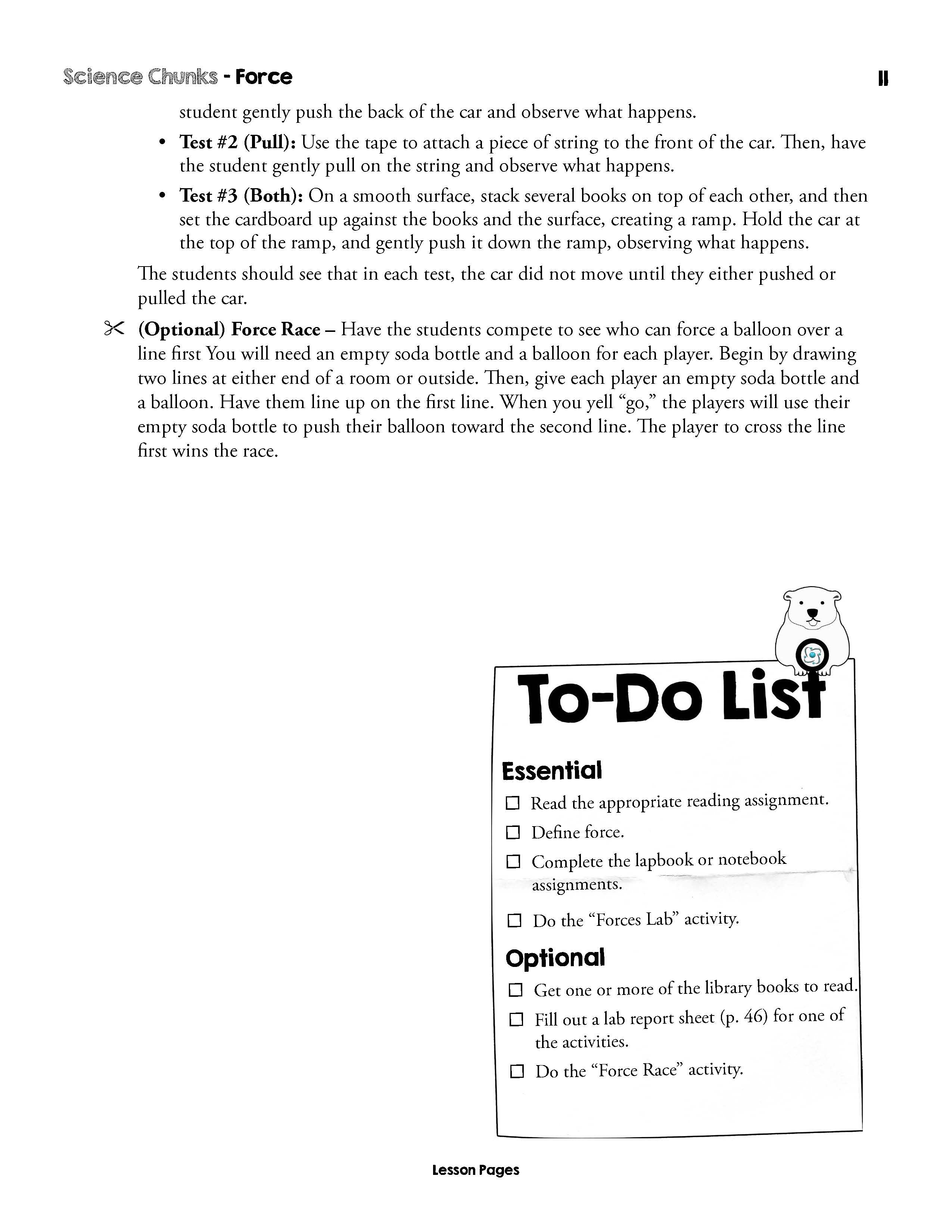 Explore Science Chunks Force Unit | Elemental Science