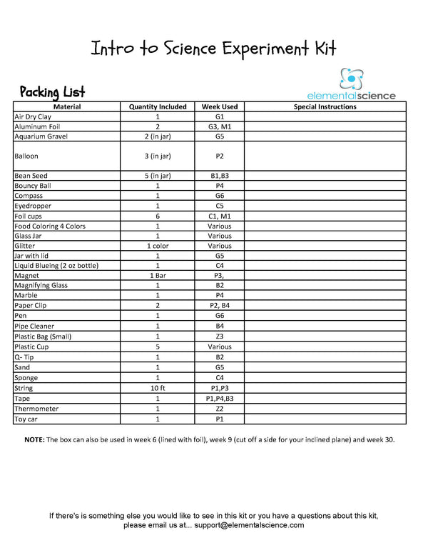 Get the Intro to Science Experiment Kit | Elemental Science