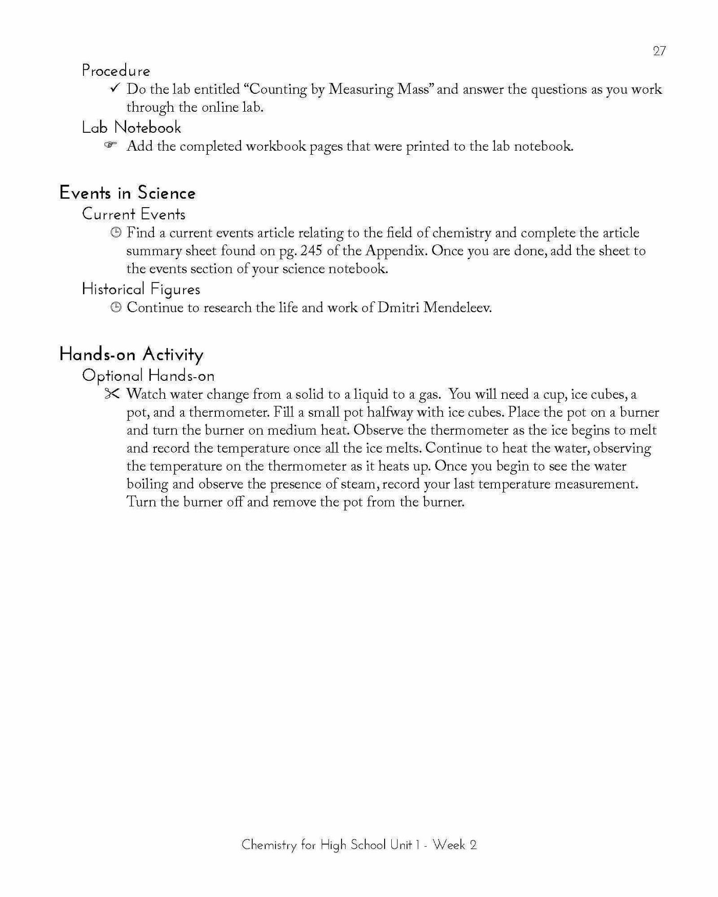 Chemistry for High School eBook Guide | Elemental Science
