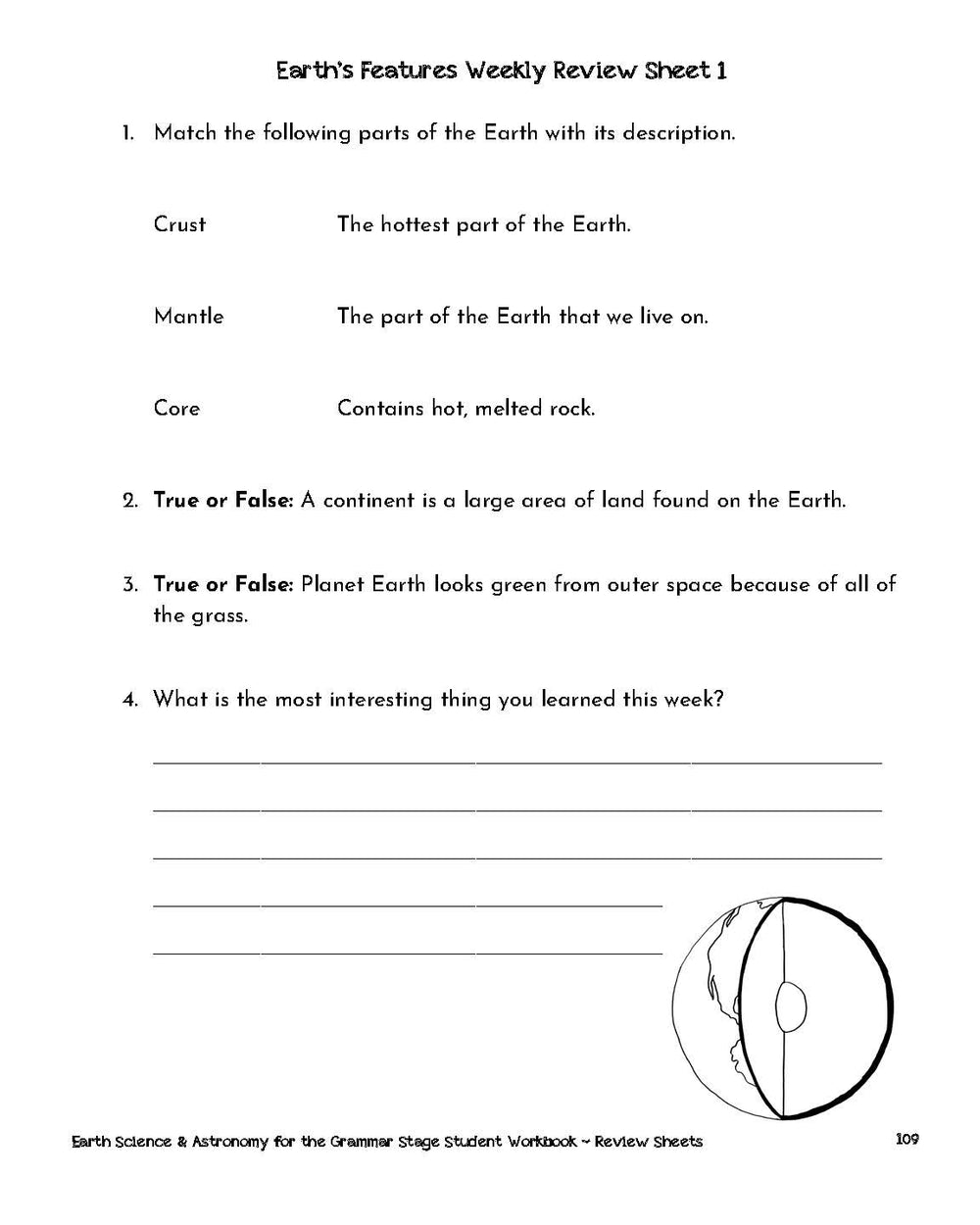 Earth Science & Astronomy Student Workbook | Elemental Science