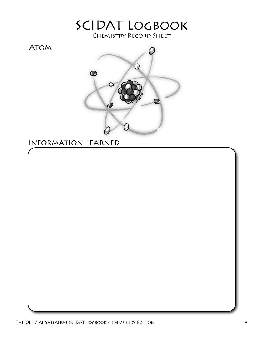Sassafras SCIDAT Logbook: Chemistry Edition | Elemental Science