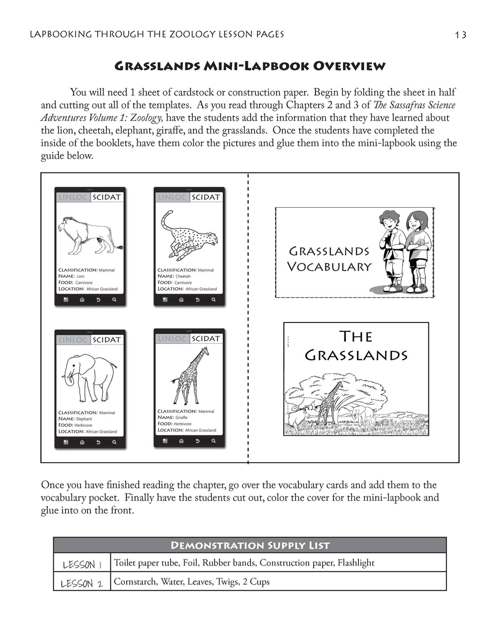 Sassafras Twins' Zoology Lapbook | Elemental Science